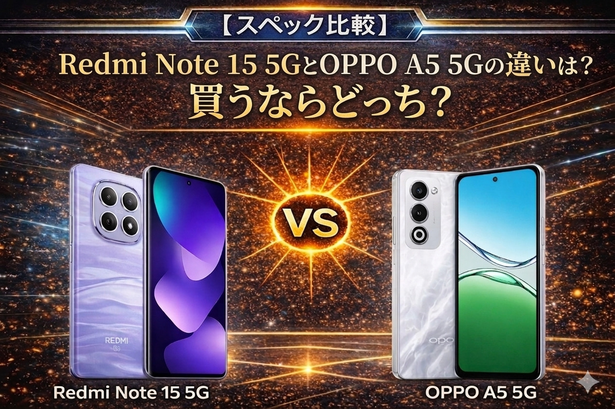 【スペック比較】Redmi Note 15 5GとOPPO A5 5Gの違いは？買うならどっち？ | ガジェットの時間